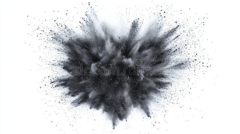 Black Chalk Pieces and Dust Bursting, Isolated Explosion Effect on ...