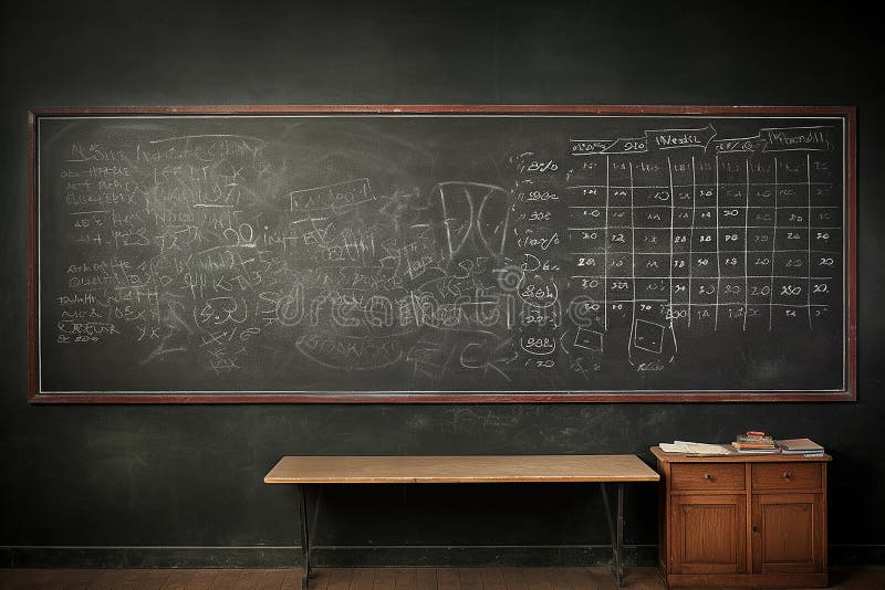 Black Chalk Teaching Blackboard on the Wall. Generative AI Stock ...