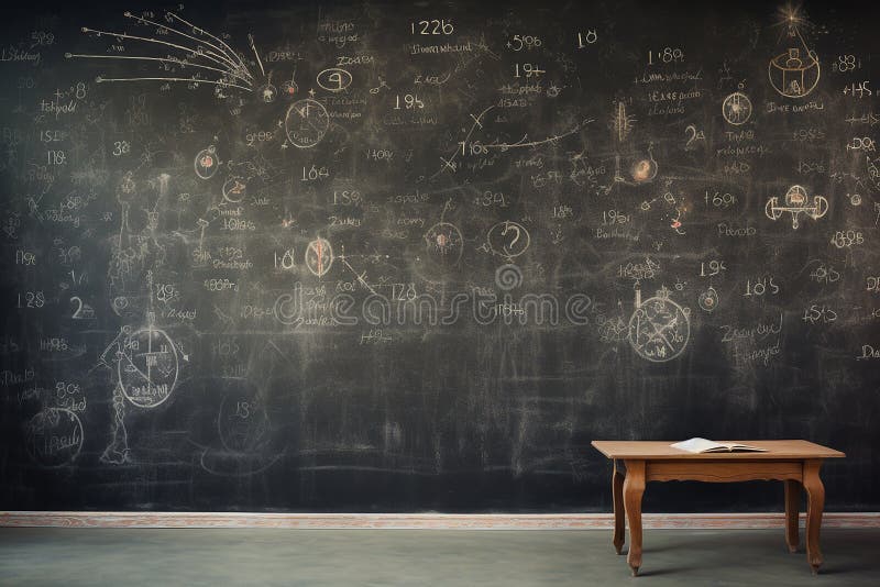 Black Chalk Teaching Blackboard on the Wall. Generative AI Stock ...