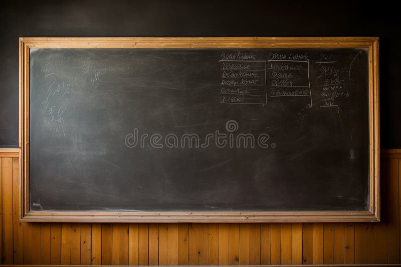 Black Chalk Teaching Blackboard on the Wall. Generative AI Stock ...