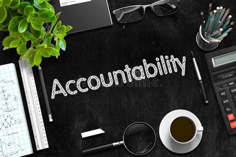 Black Chalkboard with Accountability Concept. 3D Rendering Stock Photo ...