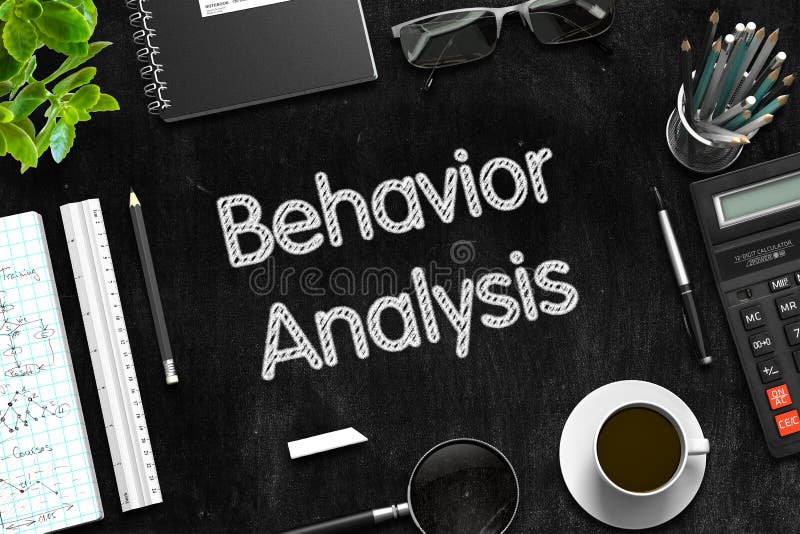 Black Chalkboard with Behavior Analysis. 3D Rendering. Stock ...