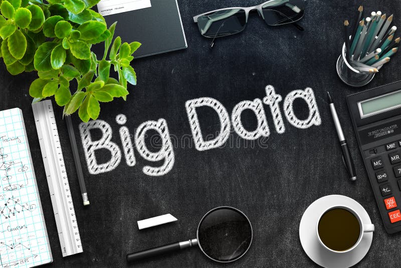 Black Chalkboard with Big Data Concept. 3D Rendering. Stock Photo ...