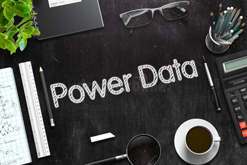 Black Chalkboard with Power Data Concept. 3D Rendering. Stock Photo ...