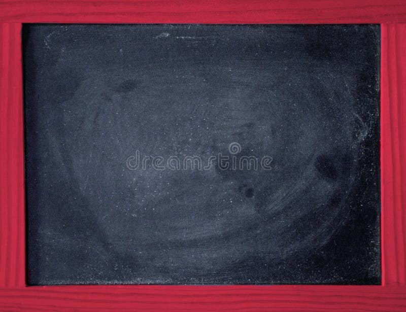 Black Chalkboard with Red Wooden Frame Stock Photo - Image of space ...