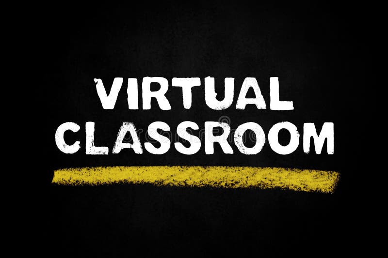 Black Chalkboard Showing: Virtual Classroom Stock Illustration ...
