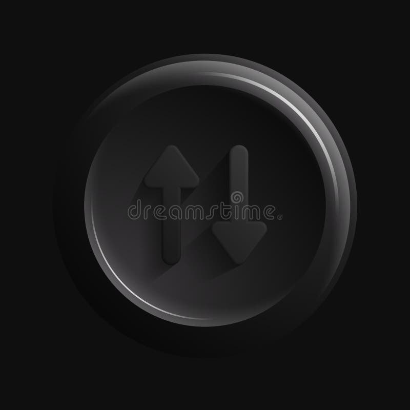 Black Change Icon. Dark Round Button with Arrows Stock Vector ...