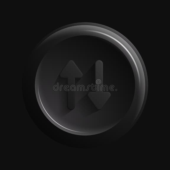 Black Change Icon. Dark Round Button with Arrows Stock Vector ...