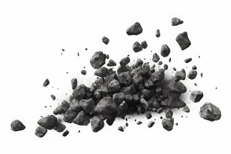 Black Charcoal Falling Rocks Explosion. Generate Ai Stock Illustration ...