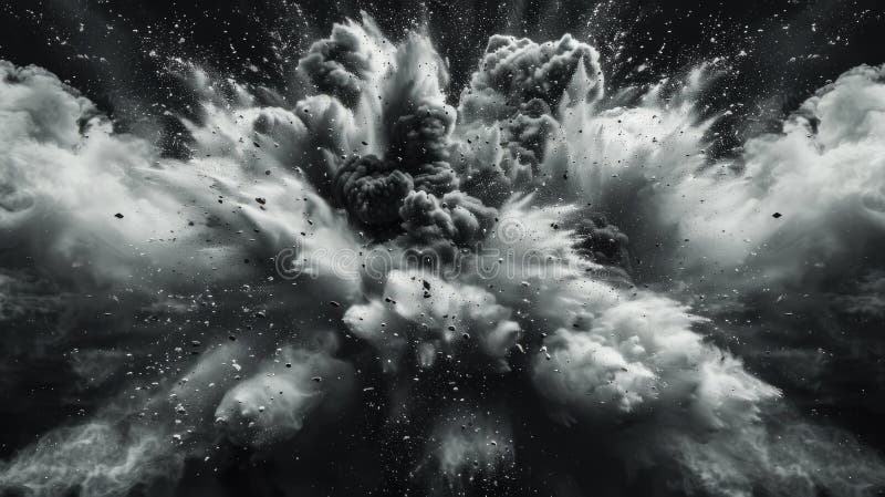 Black Charcoal Powder Dust Creating White Explosion Against Dark ...