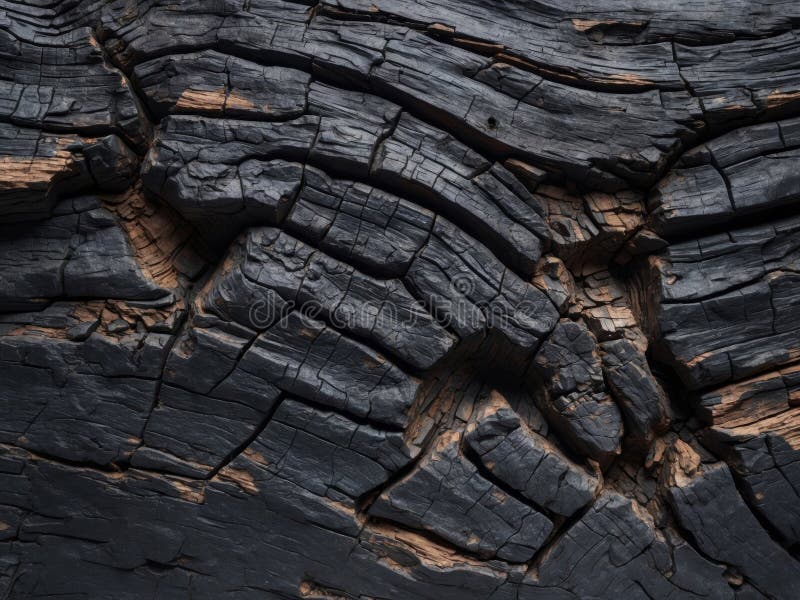 Charred Wood Texture Deep Cracks Fissures Stock Photos - Free & Royalty ...