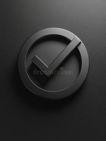A Black Check Mark with a Black Border Stock Image - Image of black ...
