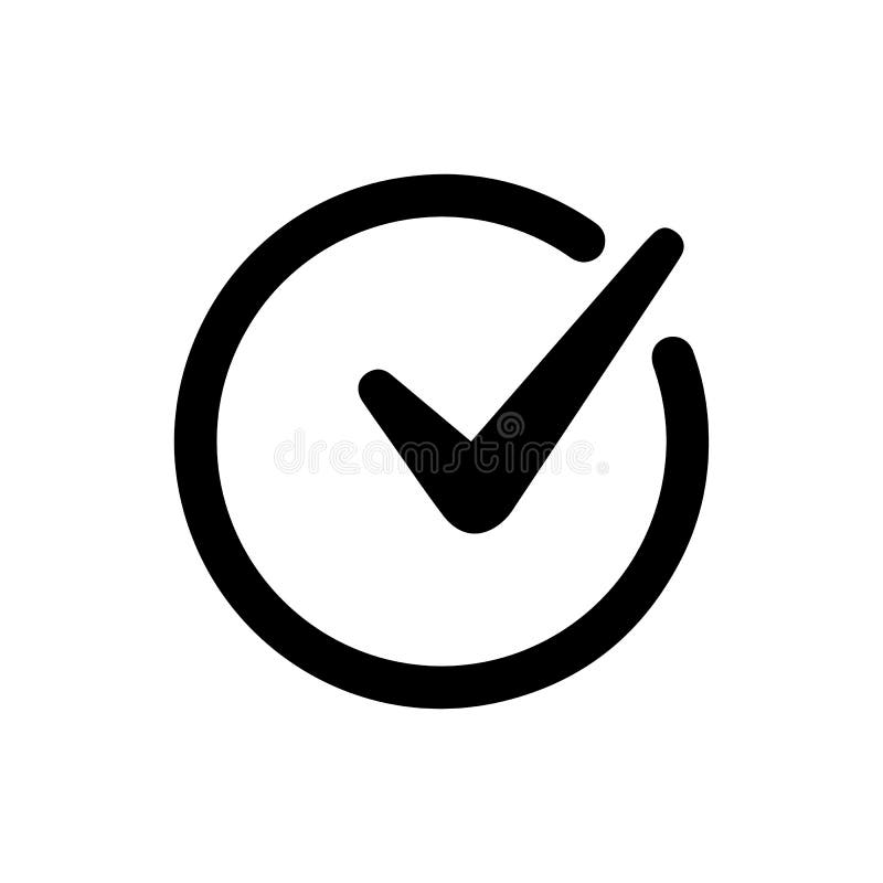 Black Check Mark Icon in a Box. Tick Symbol in Black Color, Vector ...