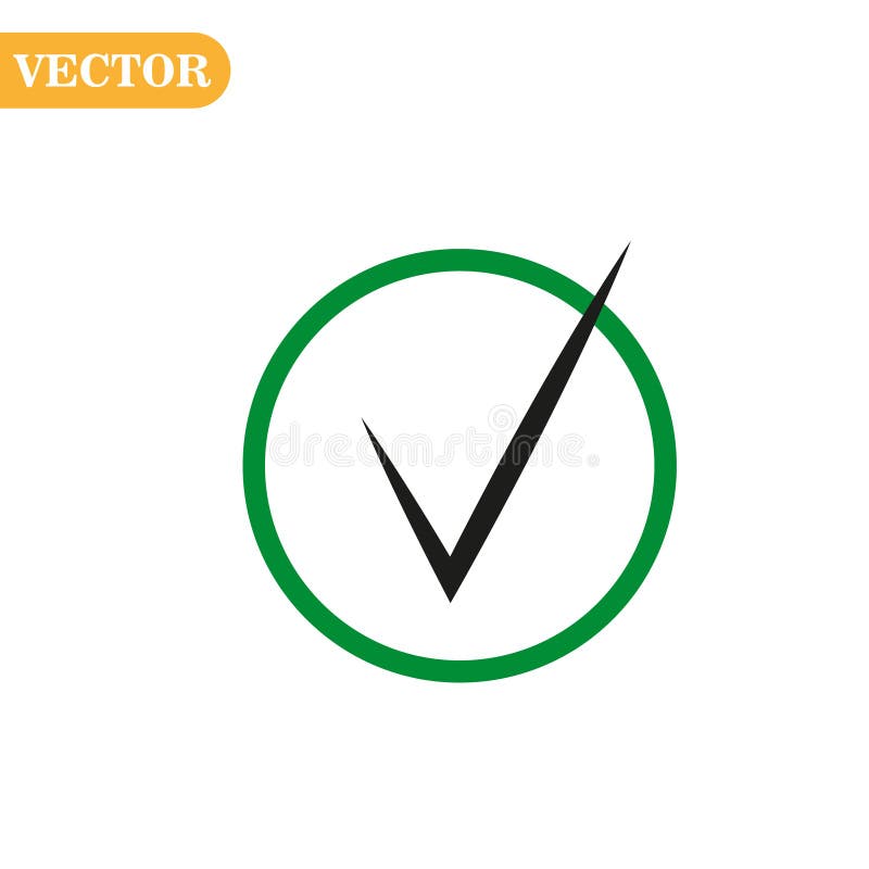 Red Check Mark Icon. Tick Symbol in Red Color, Vector Illustration ...