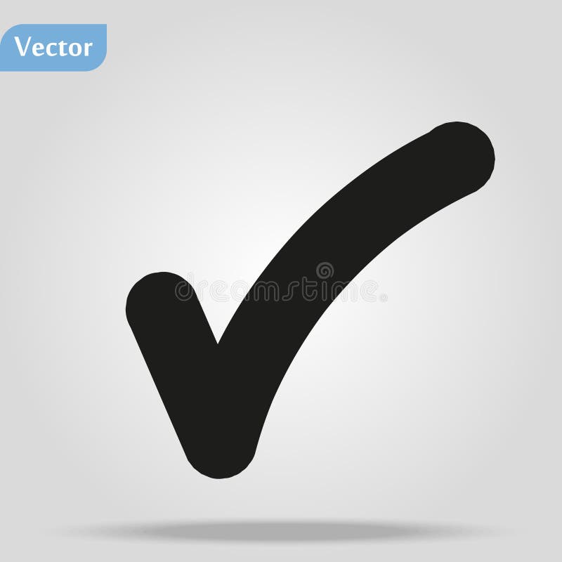 Black Check Mark Icon. Tick Symbol in Black Color, Vector Illustration ...