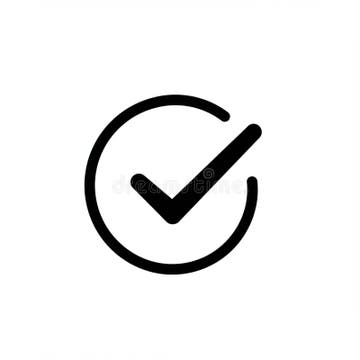 Black Check Mark Inside an Incomplete Circle on a White Background. the ...