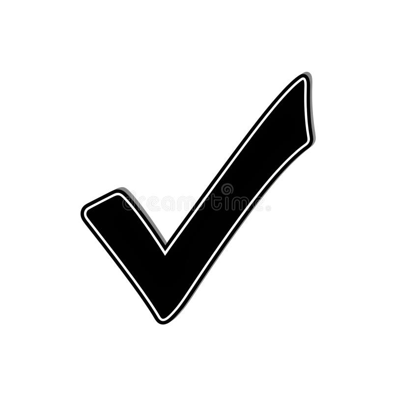 Black Check Mark Vector Illustration for Approval Success and ...