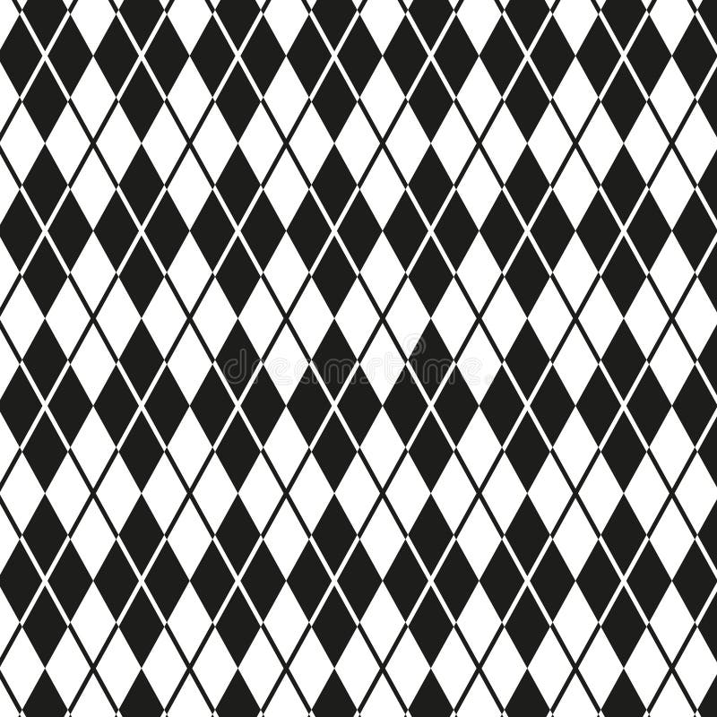 Black Checkered Pattern. Seamless Geometric Grid. Diagonal Diamond ...