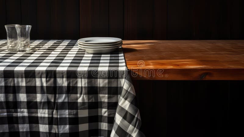 Black checkered table stock illustration. Illustration of decor - 369373196