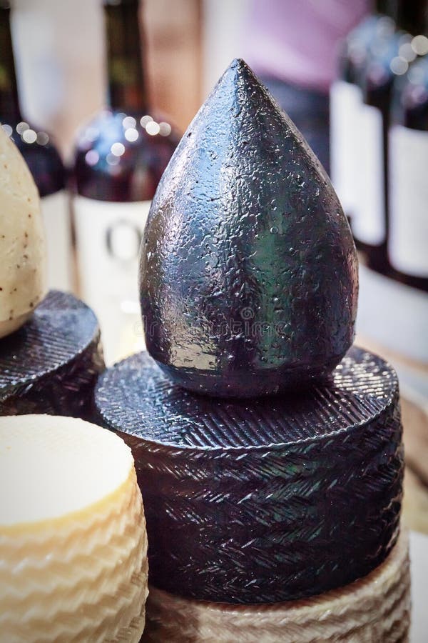 Black Cheese and Different Types of Delicious Cheese Stock Photo ...