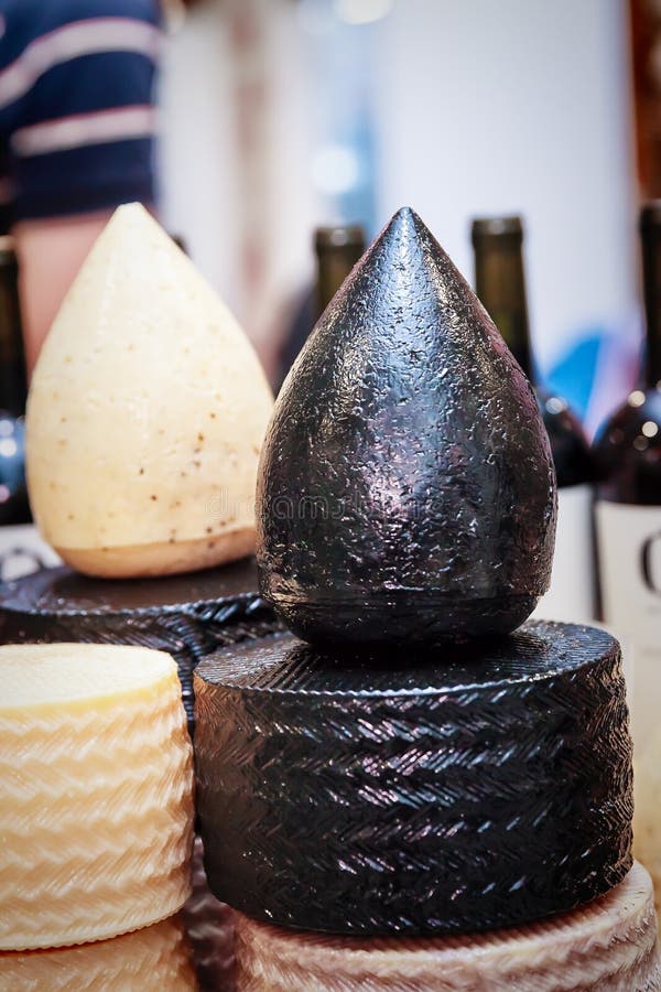 Black Cheese and Different Types of Delicious Cheese Stock Image ...