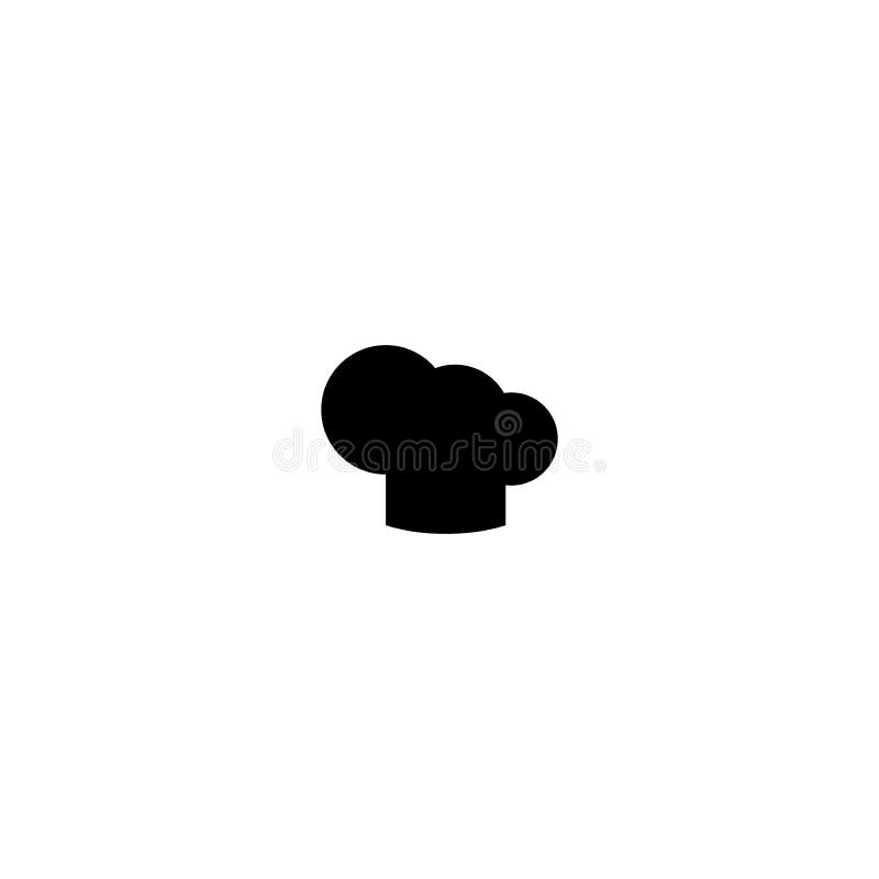 Black Chef Cap Icon Isolated on White. Cooking Cap. Menu Card Stock ...