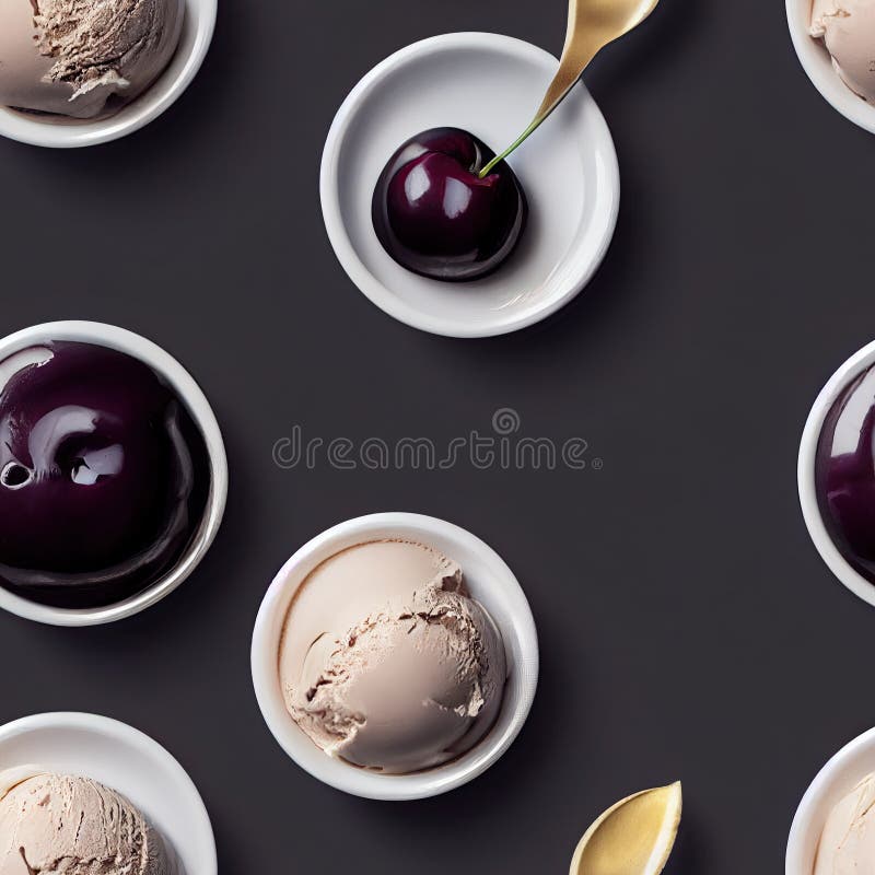 Black Cherry Ice Cream on Seamless Texture Tile Stock Illustration ...