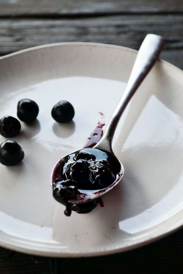 Black cherry jam stock photo. Image of summer, preserve - 24593376