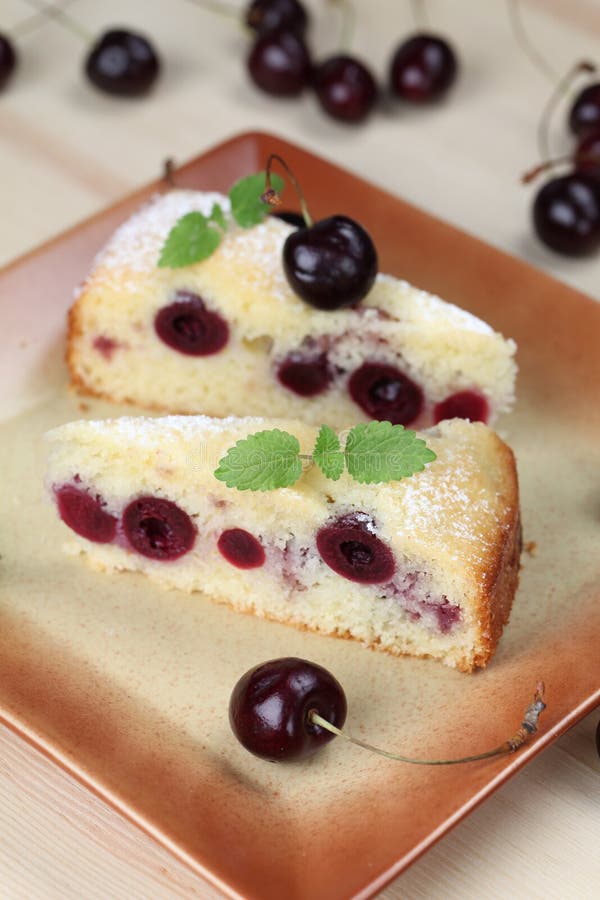 Black cherry sponge cake stock photo. Image of dessert - 15605260