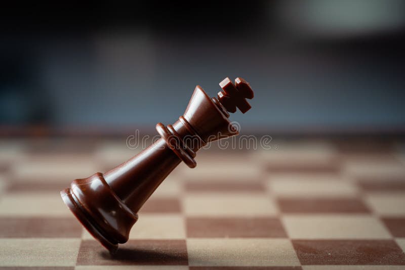 Black Chess King Falling on Chess Board Concept of Failing Stock Image ...