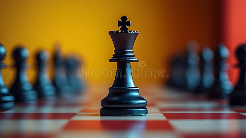 Black Chess King Leads Army, Board Game, Strategy Stock Illustration ...