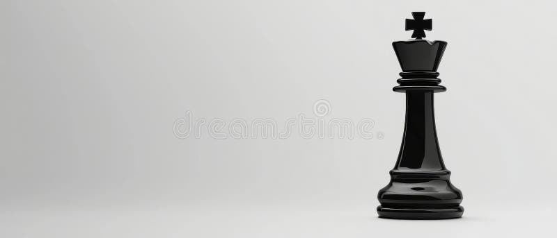 A Black Chess King Standing Upright. Stock Image - Image of generated ...