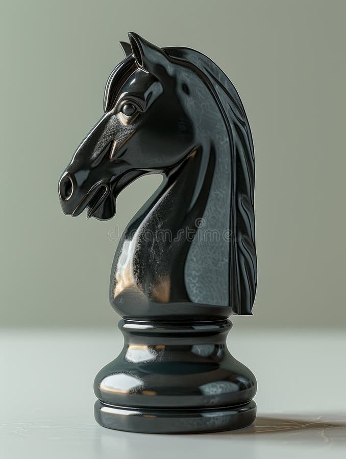 Black Chess Knight Grey Background Close Up Stock Photos - Free ...