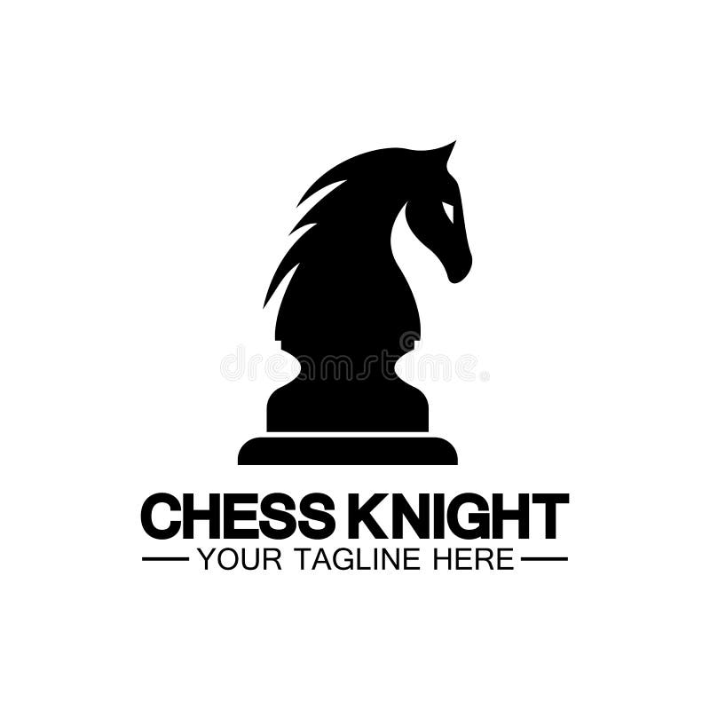 Black Chess Knight Horse Silhouette Logo Design Vector Template Stock ...