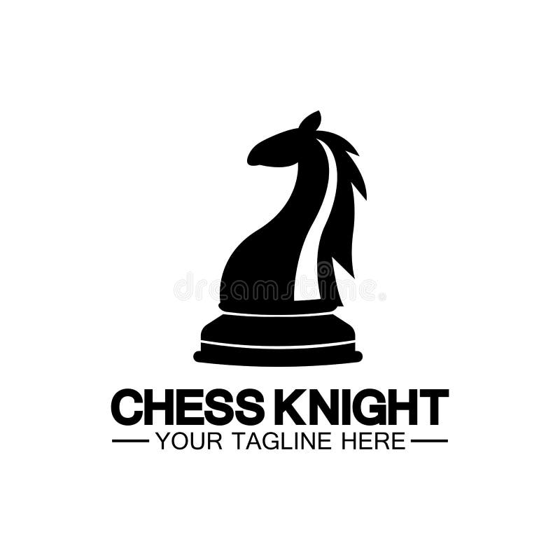 Black Chess Knight Horse Silhouette Logo Design Vector Template Stock ...
