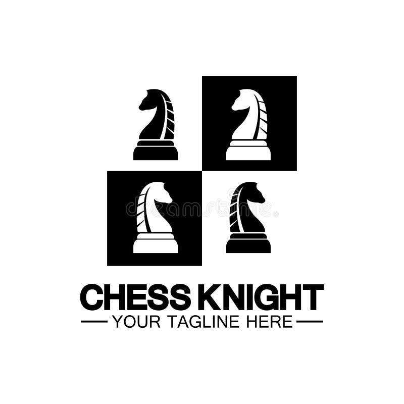 Black Chess Knight Horse Silhouette Logo Design Vector Template Stock ...