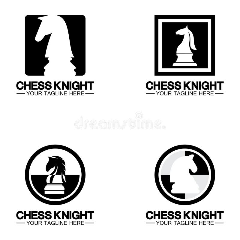 Black Chess Knight Horse Silhouette Logo Design Vector Template Stock ...
