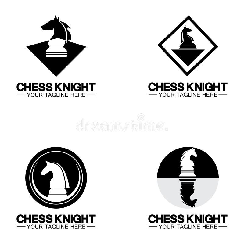 Black Chess Knight Horse Silhouette Logo Design Vector Template Stock ...