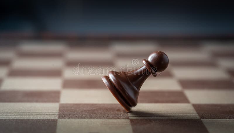 Black Chess Pawn Falling on Chess Board Concept of Failing Stock Image ...