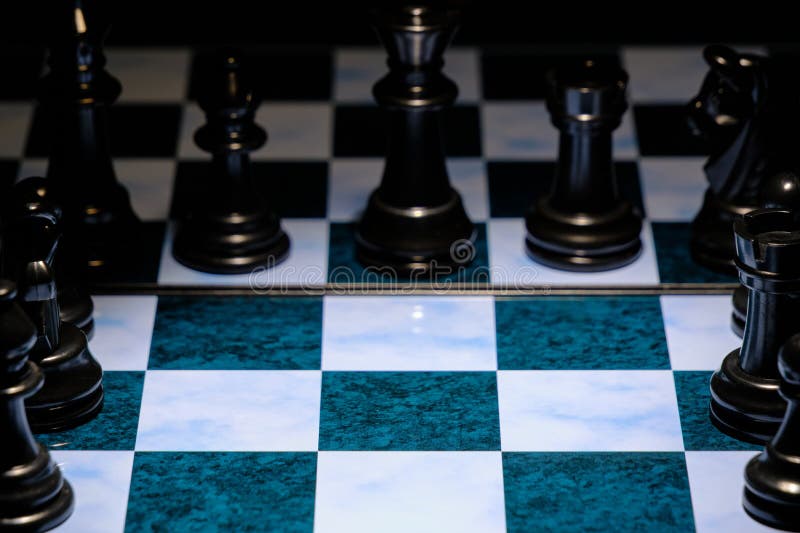 Black Chess Pieces Chess Board Stock Image - Image of success ...