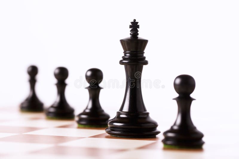 Black Chess Pieces on a Chessboard Stock Image - Image of choice ...