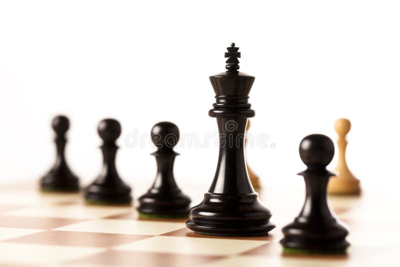 Black Chess Pieces on a Chessboard Stock Photo - Image of battle ...