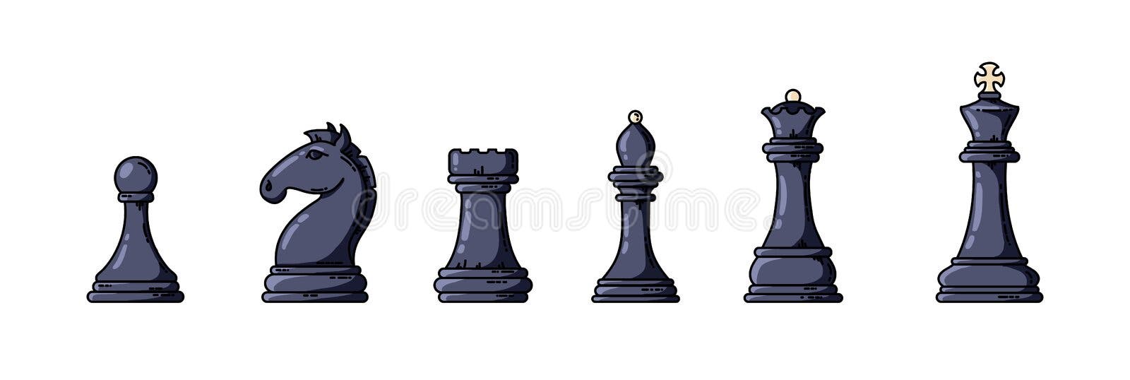 White Chess Pieces Stickers Collection. Set of Chess Labels Stock ...