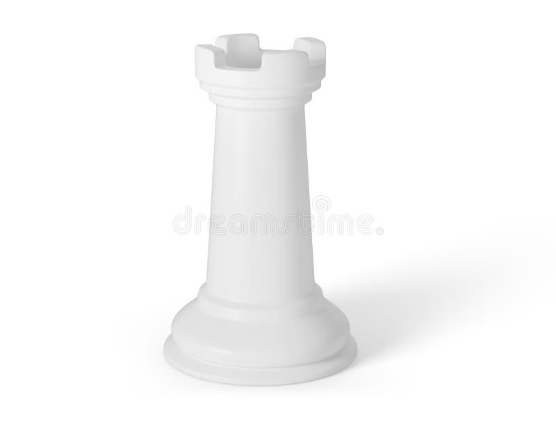 Black Chess Rook Gaming Figure Isolated on White Background Stock ...