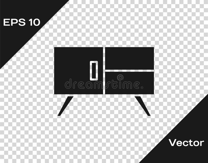 Black Chest of Drawers Icon Isolated on White Background. Vector Stock ...