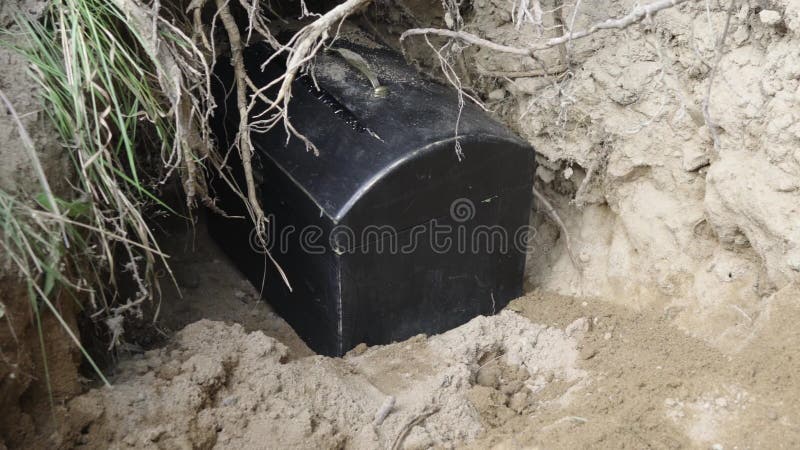 The Black Chest is in the Dug Hole Stock Footage - Video of coin ...