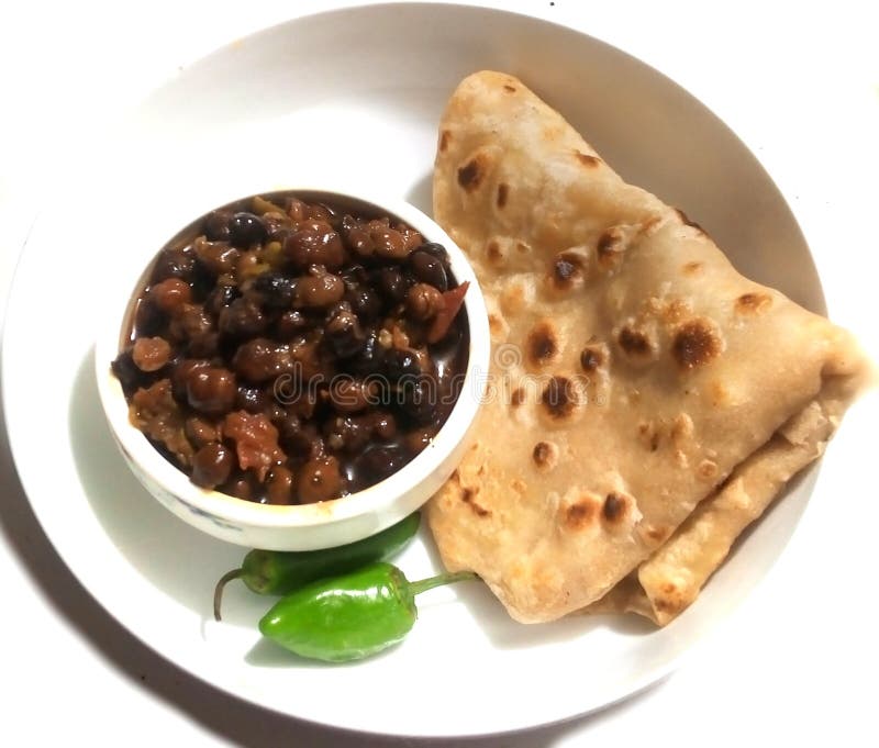 Black Chickpeas Food Cooked Roti Pakistan Food Lunch Stock Photo ...