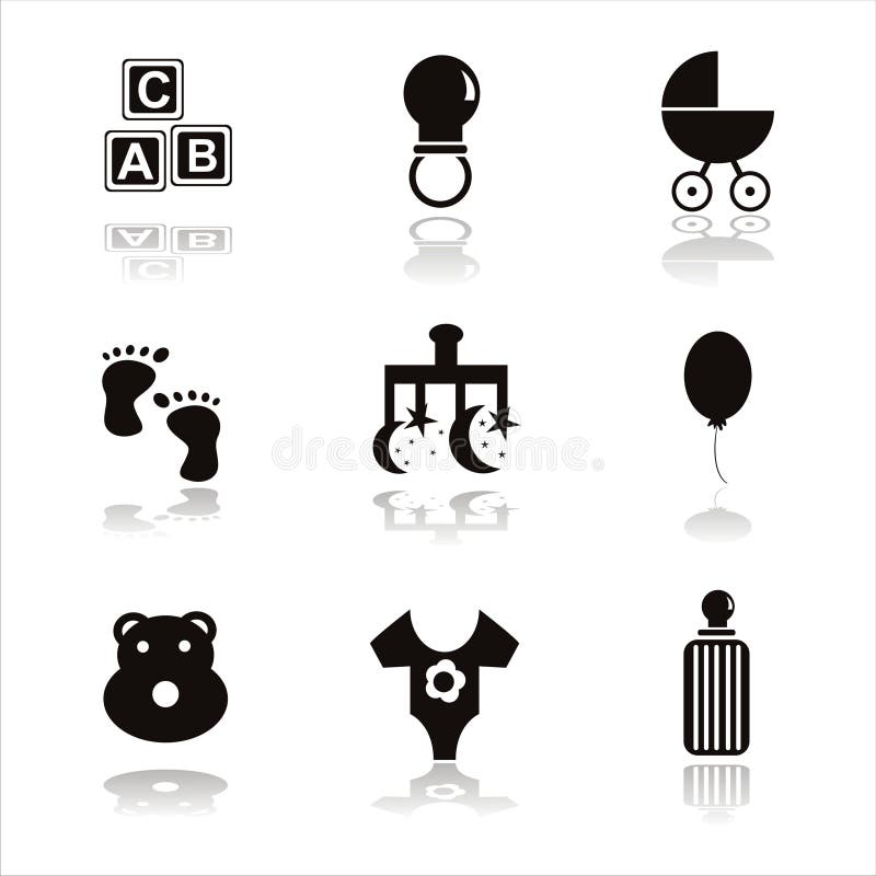 Black children icons stock vector. Illustration of isolated - 21554633