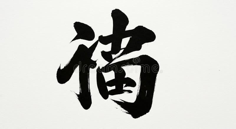 Black Chinese Calligraphy on a White Background Features the Character ...