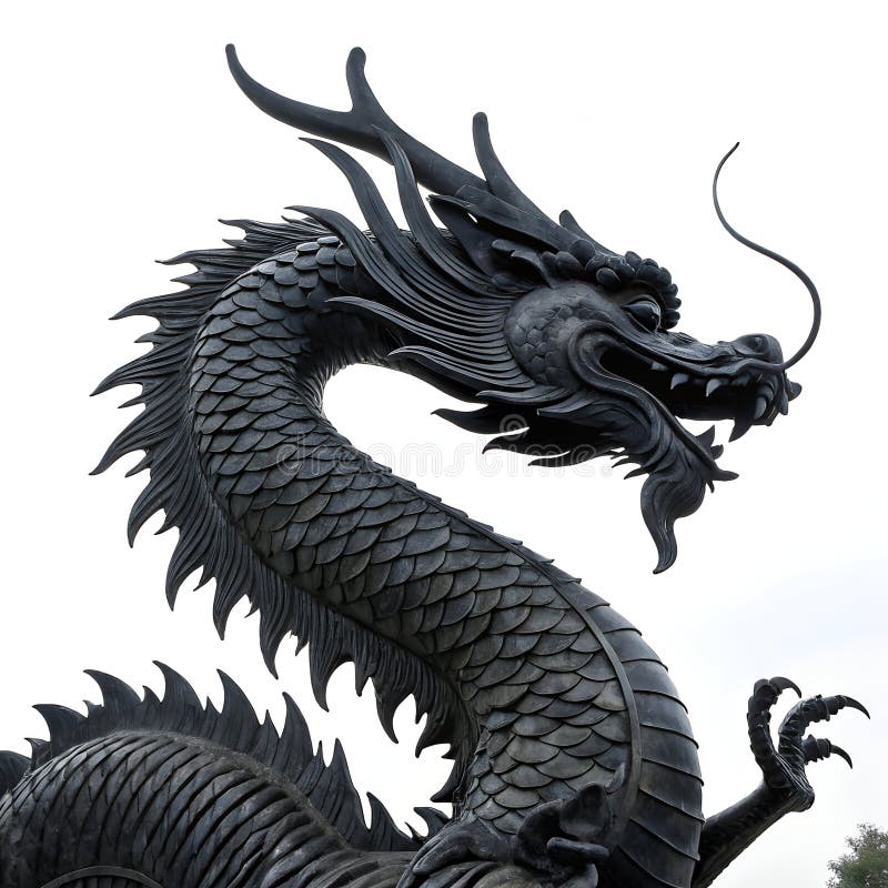 Black Chinese Dragon Illustration Stock Illustration - Illustration of ...